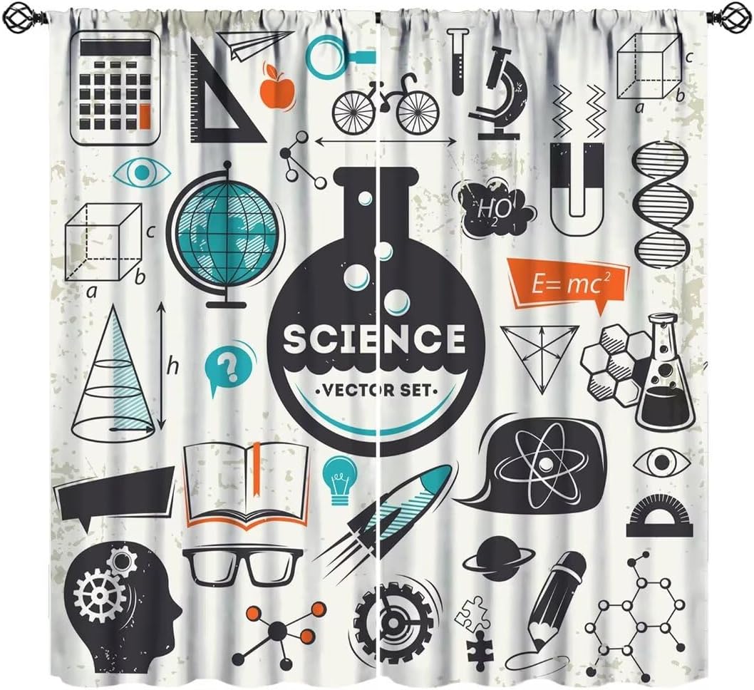 Amazon.com: JanJCurt Science Physics Curtains, Abstract Math Chemistry ...