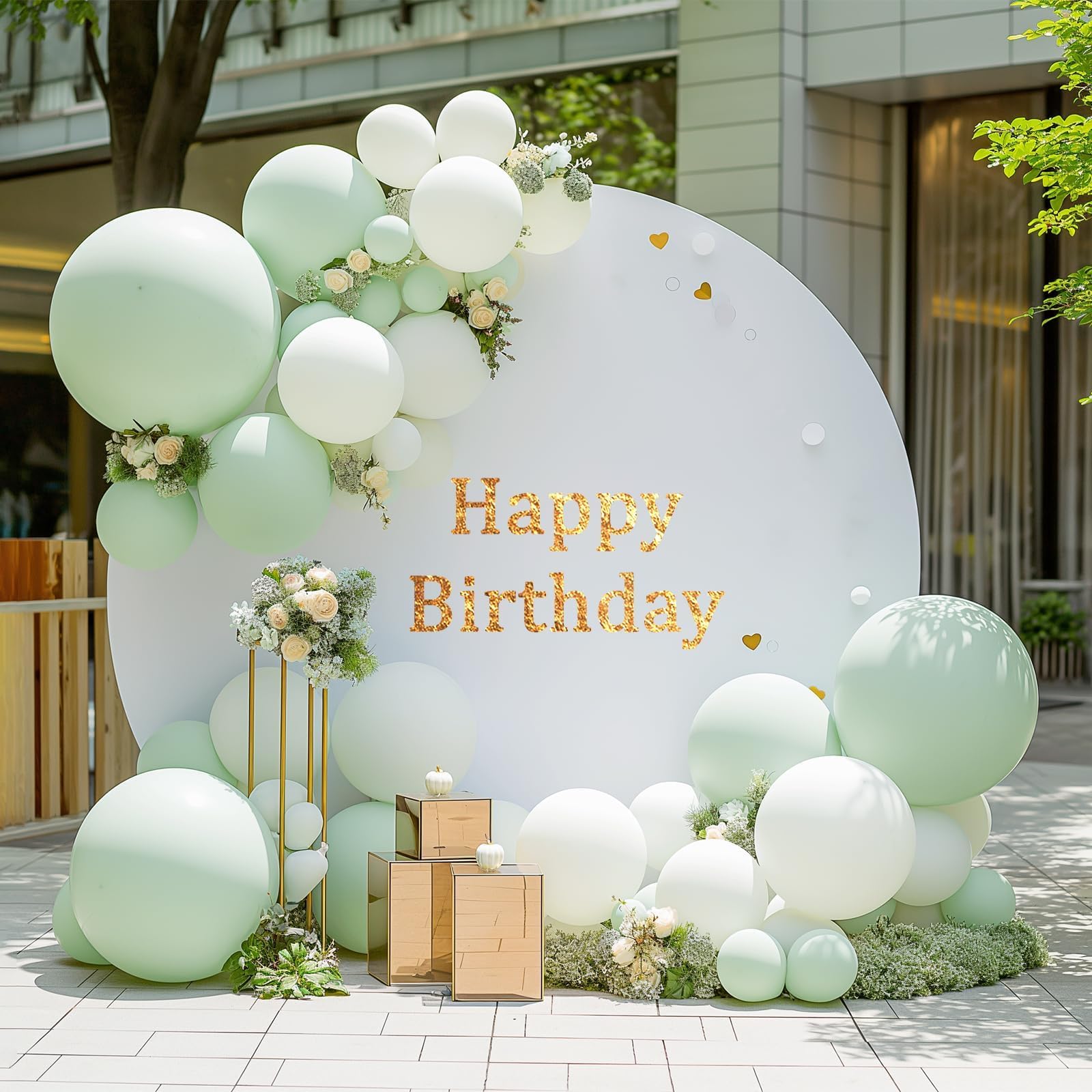 Amazon.com : GEWONELIFE 7.2FT White Round Backdrop Cover -Foldable ...