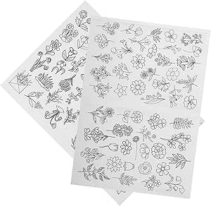 Amazon.co.jp: 2pcs DIY Water Soluble Embroidery Sewing Preprinted ...