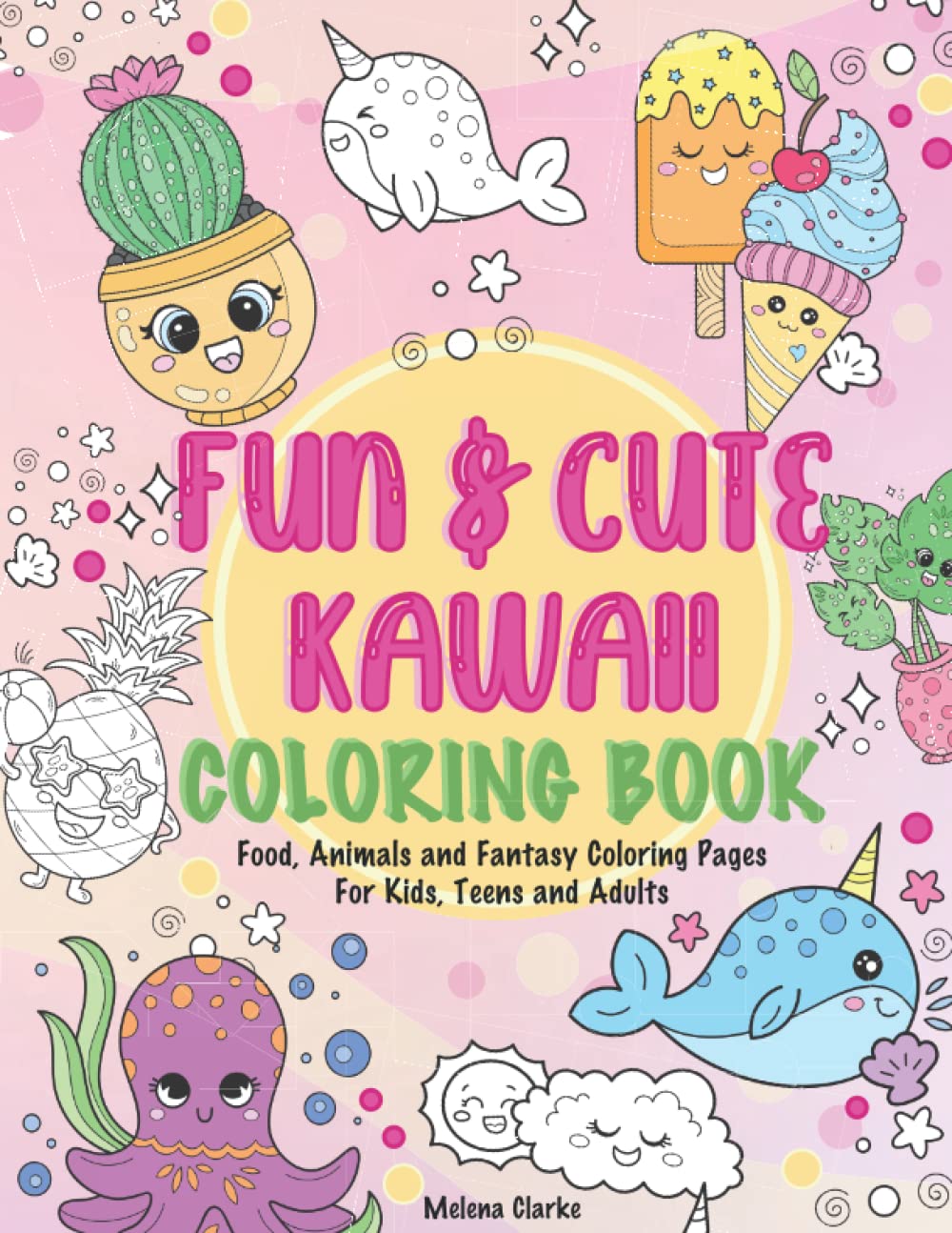 Amazon.com: Fun & Cute Kawaii Coloring Book: Food, Animals and Fantasy ...