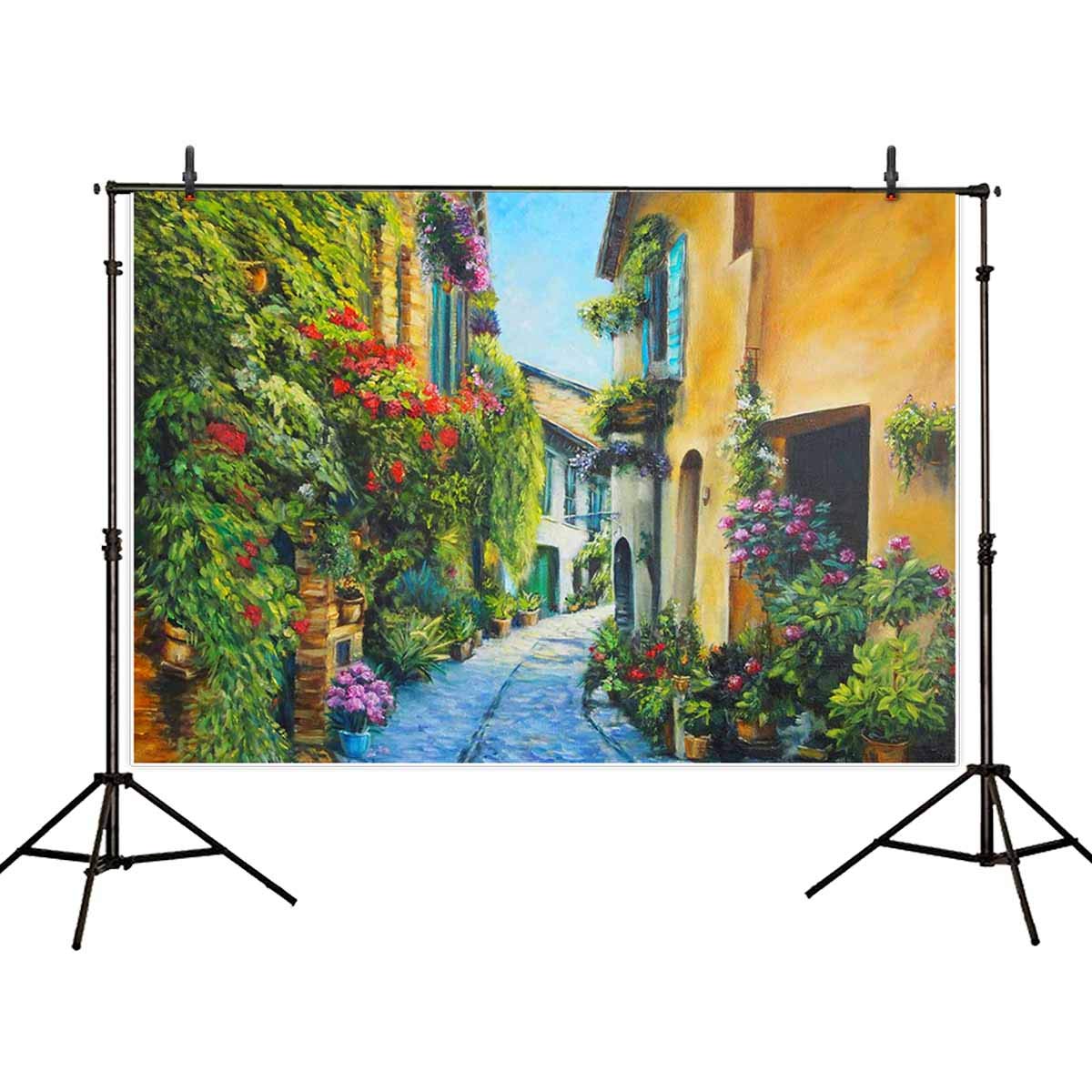 Buy Allenjoy 7x5ft Oil Painting Photography Backdrop Cottage Flowers ...
