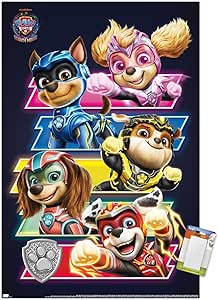 Amazon.com: Trends International Nickelodeon Paw Patrol: The Mighty Movie - Bars Wall Poster ...
