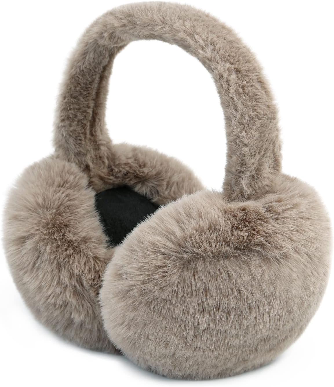 PIGBENGO Foldable Ear Muffs for Women Cold Weather Fluffy Earmuffs ...