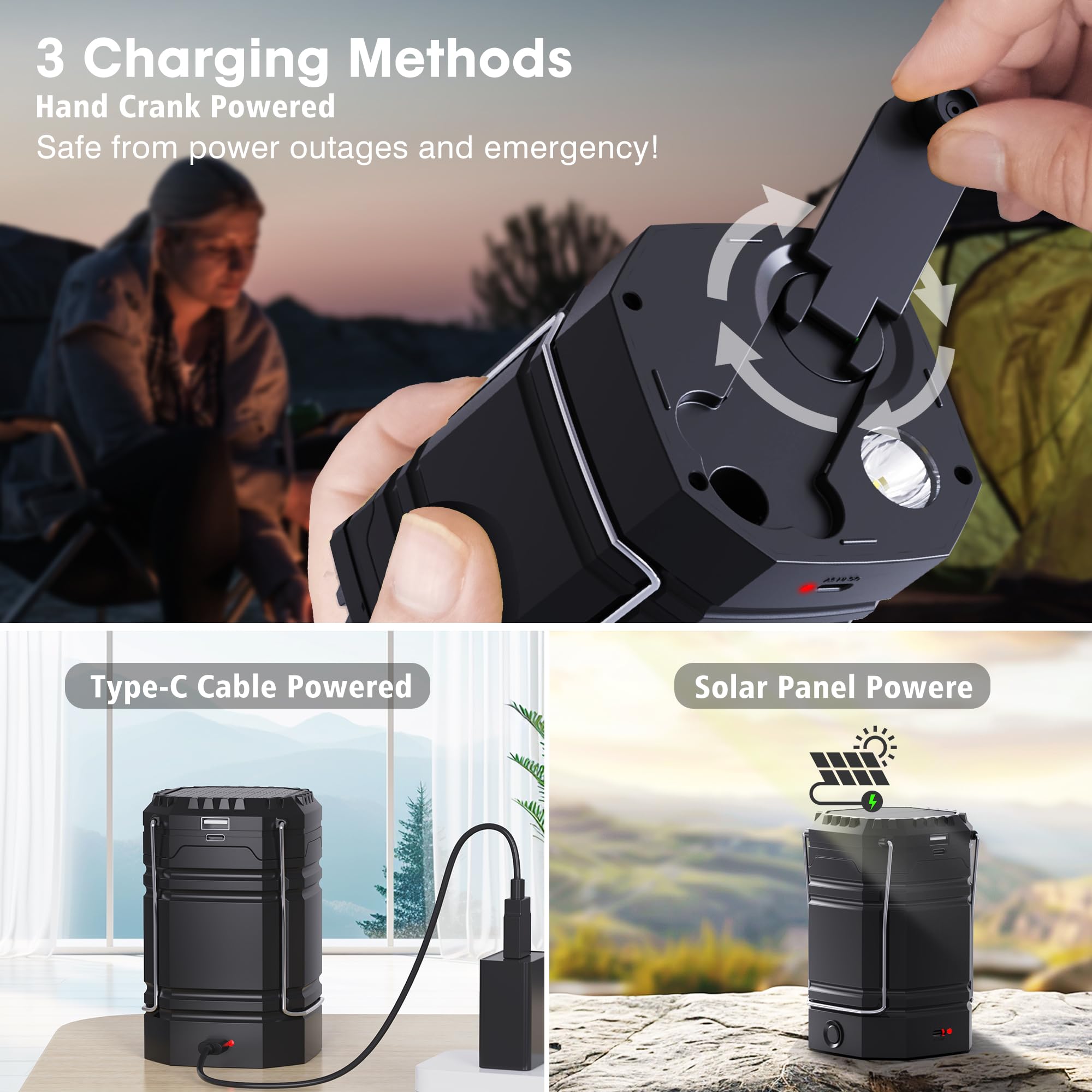 Rechargeable Crank Lantern Amazon.com: Mesqool Camping Lantern