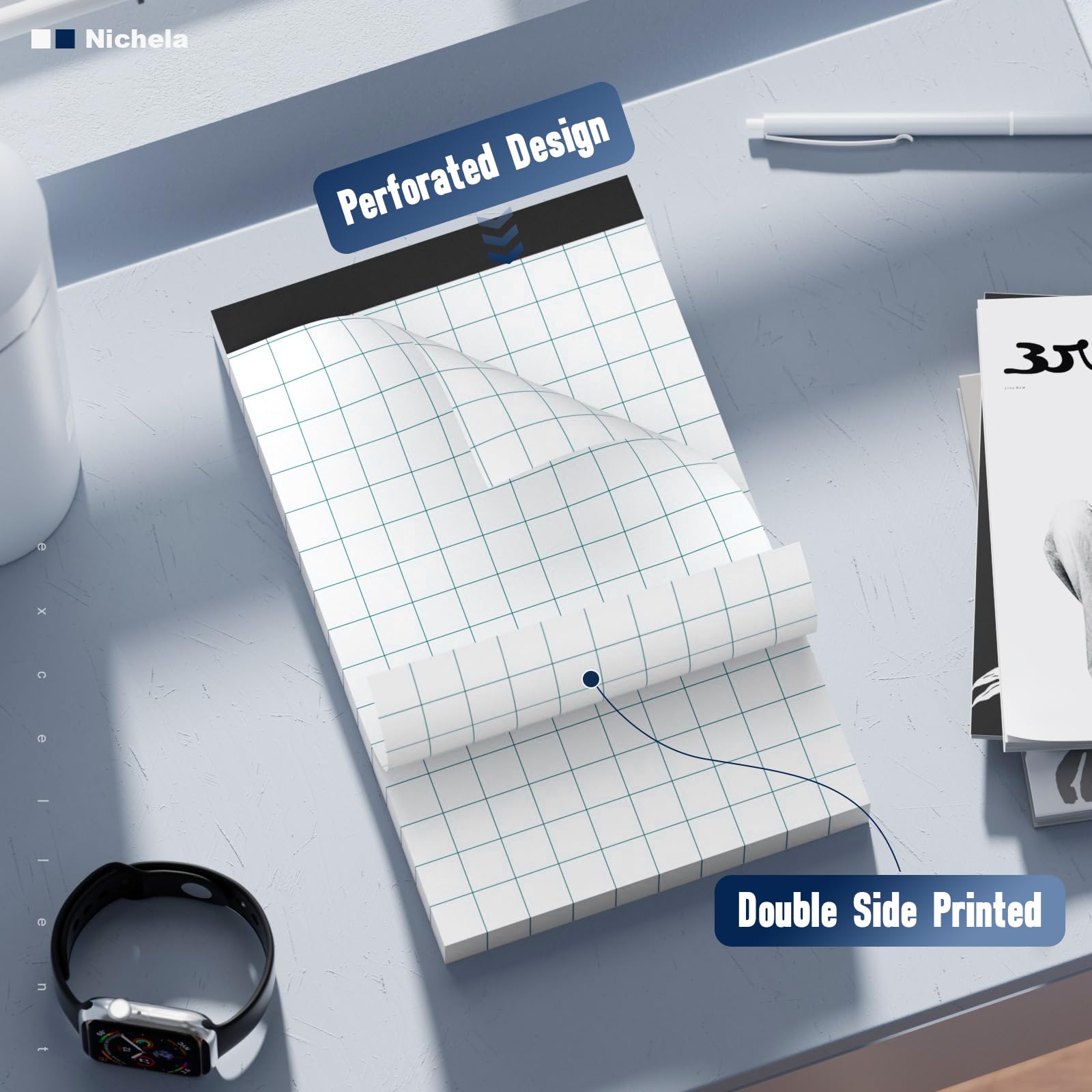 Snapklik.com : Graph Paper Pads 4 Pack Grid Paper Pad 5x8 White Note ...