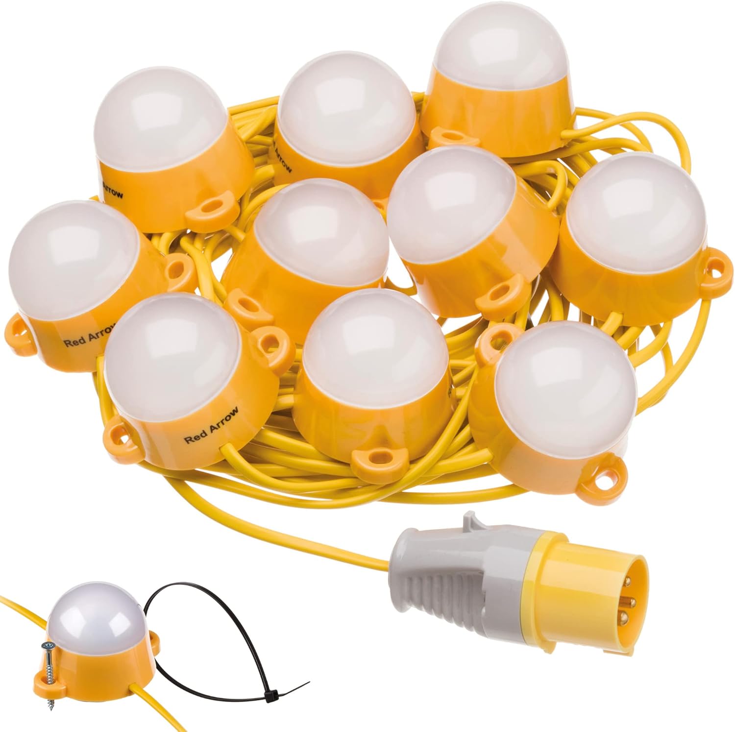 Work Lights 110V LED Site Lighting Festoon Kits Interconnectable IP44 ...