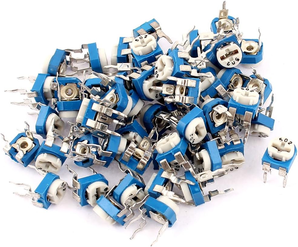 FOCCAR 60Pcs UKM-065 Variable Resistors 5K Ohm 3 Terminals Trimmer ...