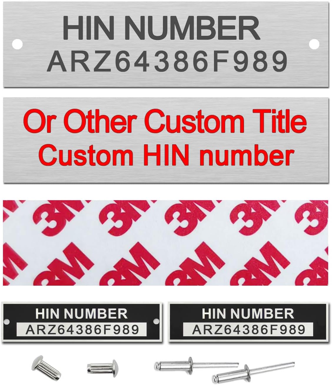 Amazon.com: Custom Hin Plate Replacement, Engraved Trailer Vin Plates ...