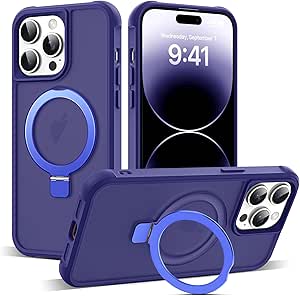 Amazon.com: SKYLMW Compatible with iPhone 14 Pro Max Case with Invisible Magnetic O-Ring Stand ...