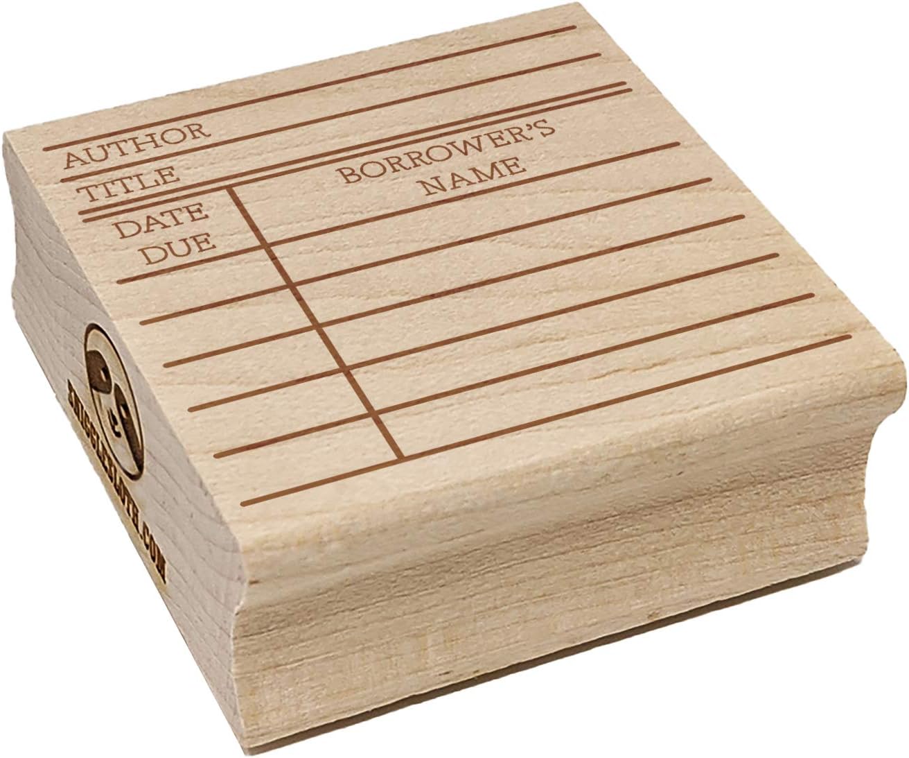 Amazon.com: Library Book Borrow Return Card Fill-in Square Rubber Stamp ...