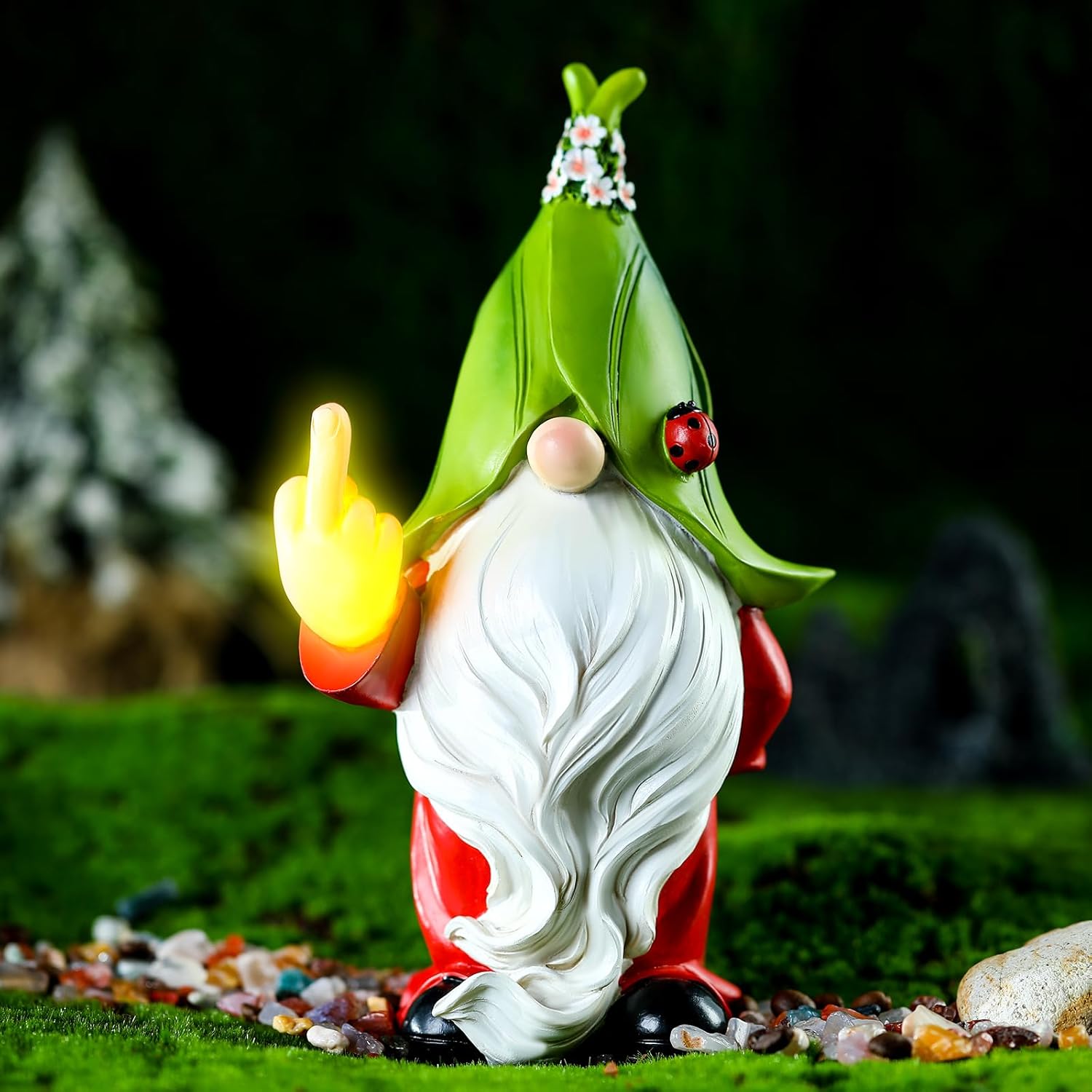 Amazon.com : Baquler Garden Outdoor Gnome Statues Decor with Solar ...