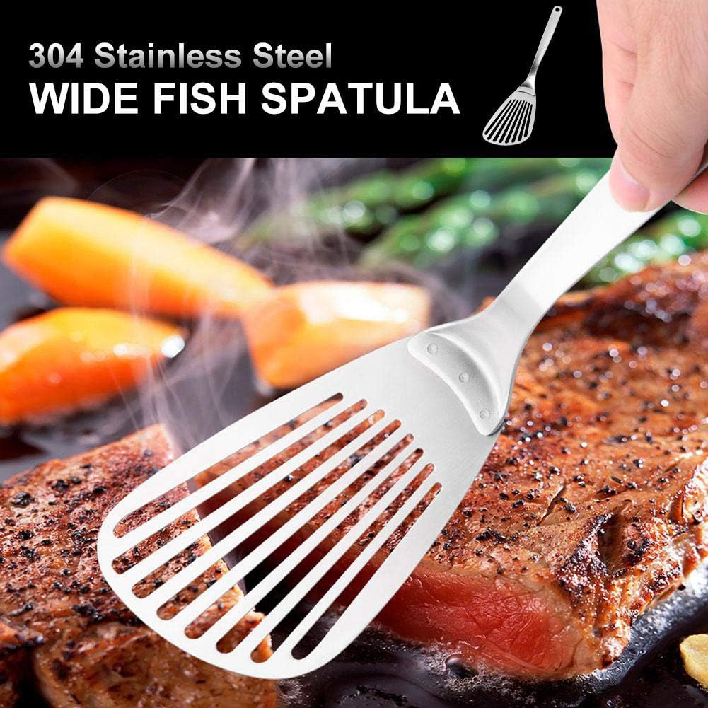 POHOVE Fish Spatula Stainless Steel Fish Slice Slotted Shovel Ergonomic ...