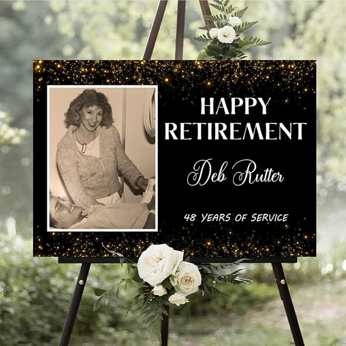 Amazon.com : Personalized Retirement Yard Sign Party Decoration, Happy ...