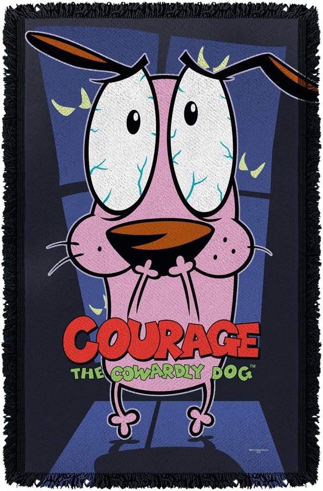 Courage The Cowardly Dog CN Cartoon TV Series Scared Puppy Woven Throw ...
