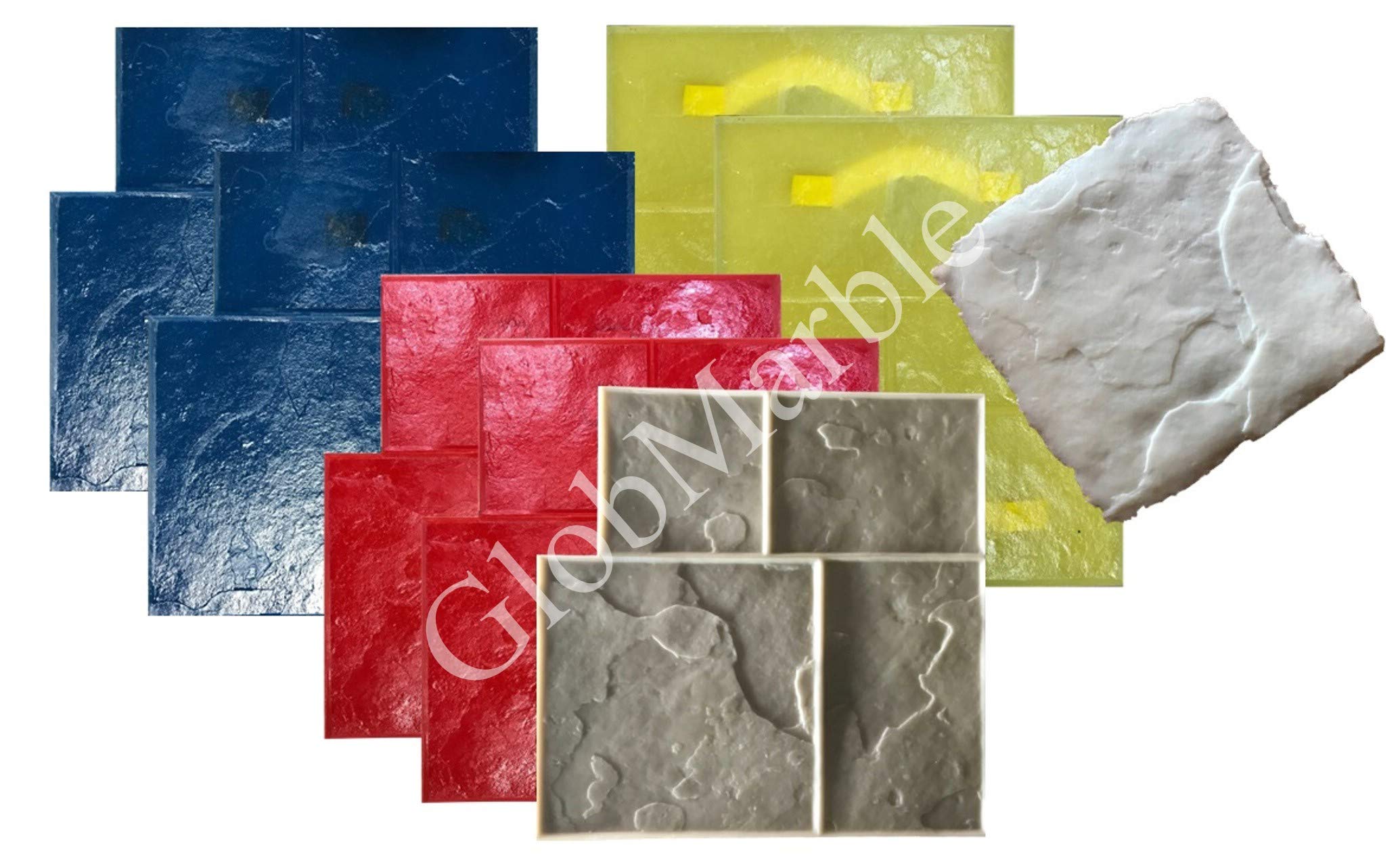 Amazon.com: 8 Piece Ashlar Slate Stone Stamp Set GlobMarble SM 3003 ...