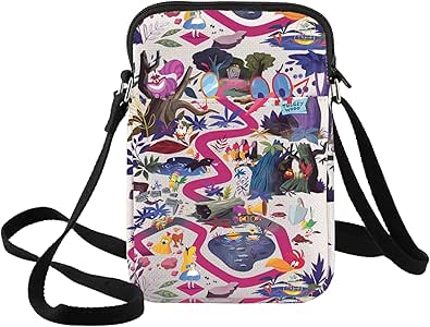BWWKTOP Fairy Tales Alice Crossbody Purse Cheshire Cat Fans Gifts Alice ...
