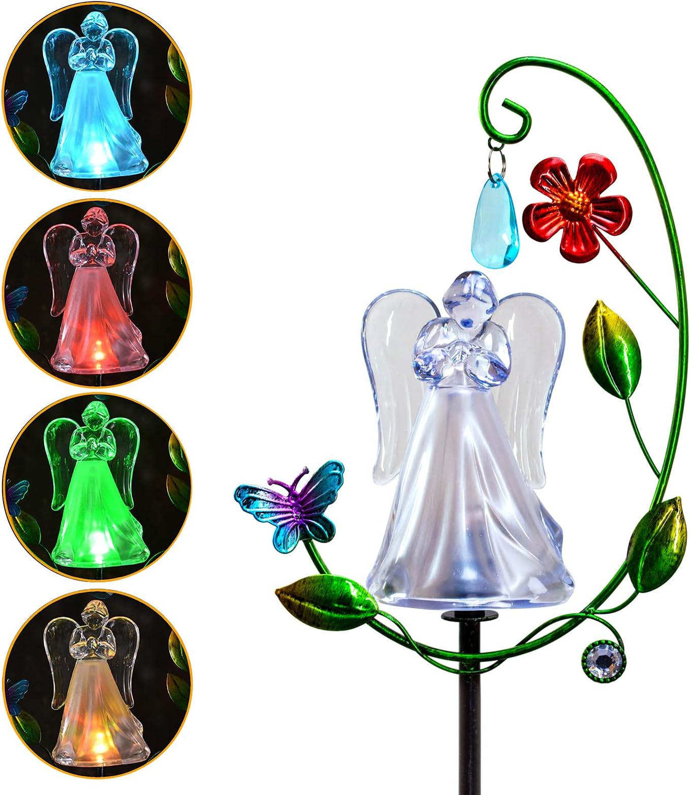 Amazon.com : Solar Angel Lights Outdoor Decorative - Color Changing ...