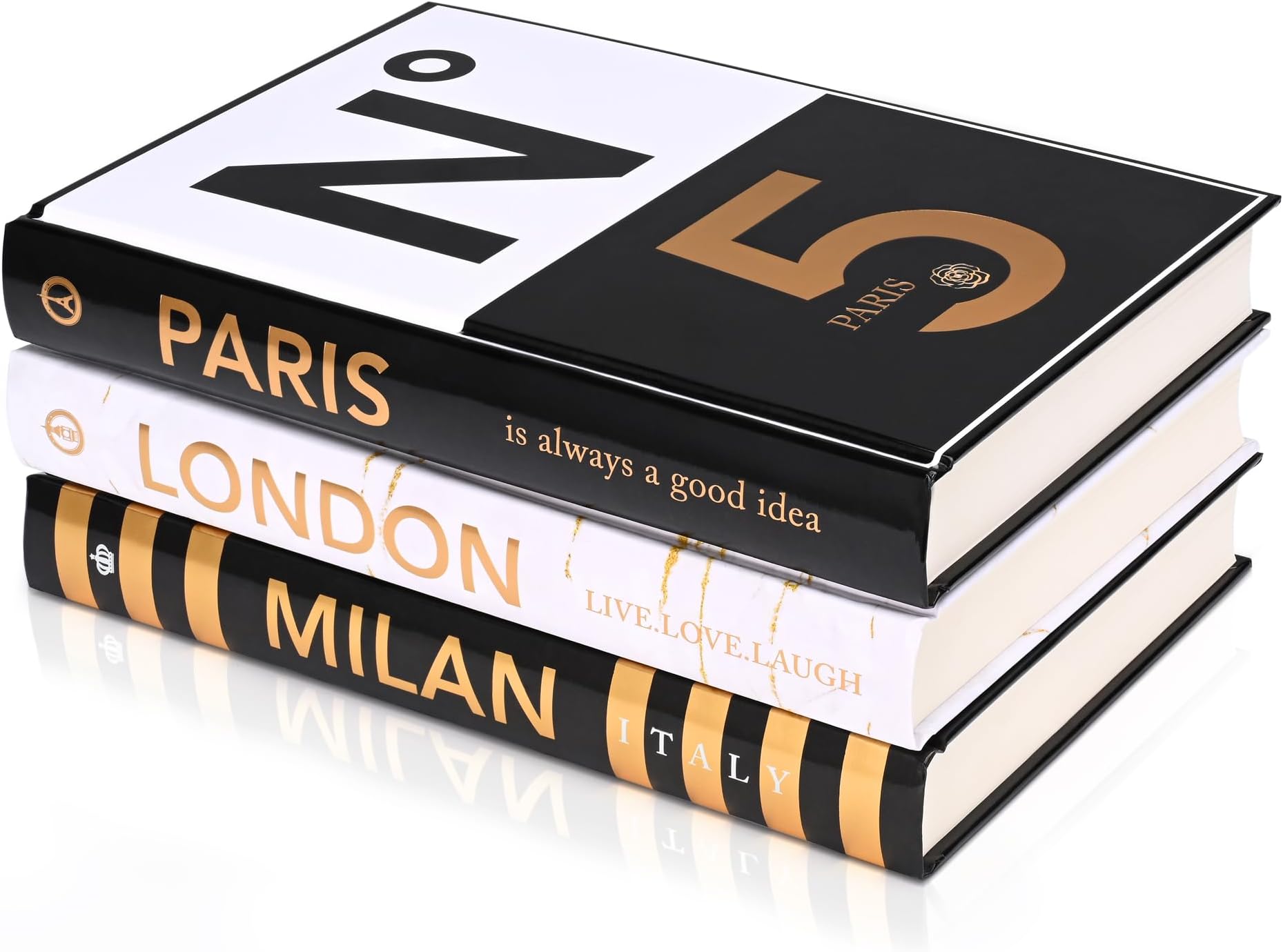 Amazon.com: 4 Pack Faux Books for Decoration, Ediactcyl Modern Fashion ...