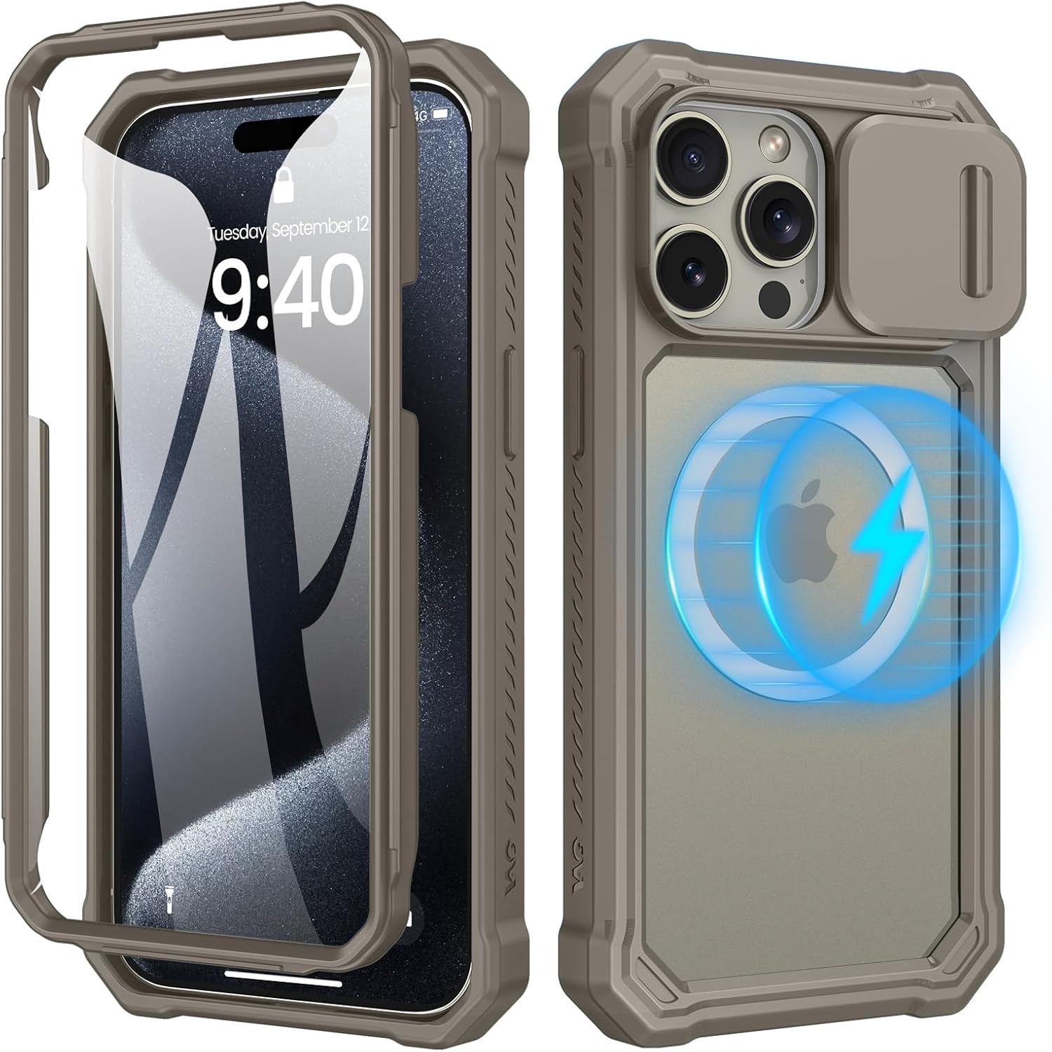 Amazon.com: Ruky Case for 15 Pro Max Titanium, Compatible with MagSafe ...