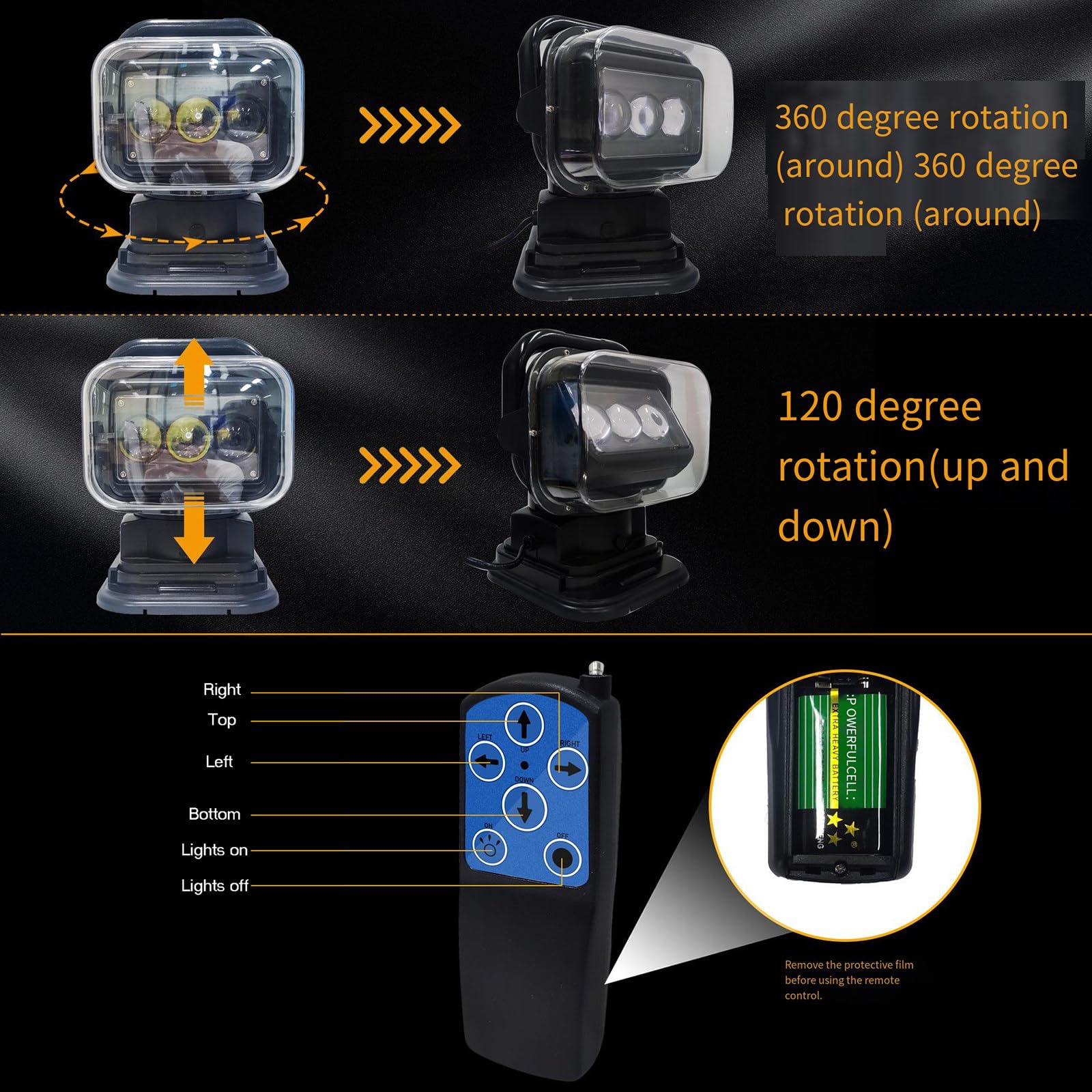 Rescue Searchlight With Remote Wireless Remote Spotlight For Trucks ...