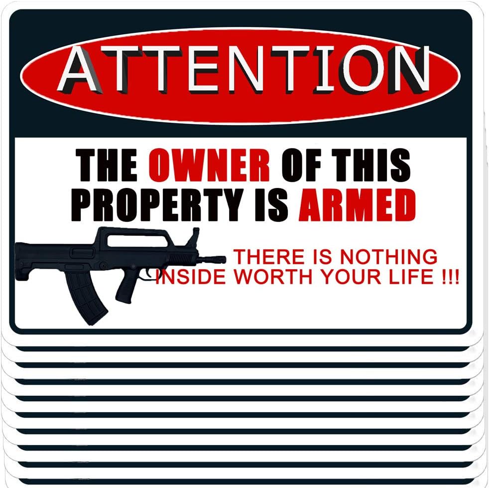 Amazon.com : Gun Signs, YTFGGY 10 Pack The Owner of This Property is ...
