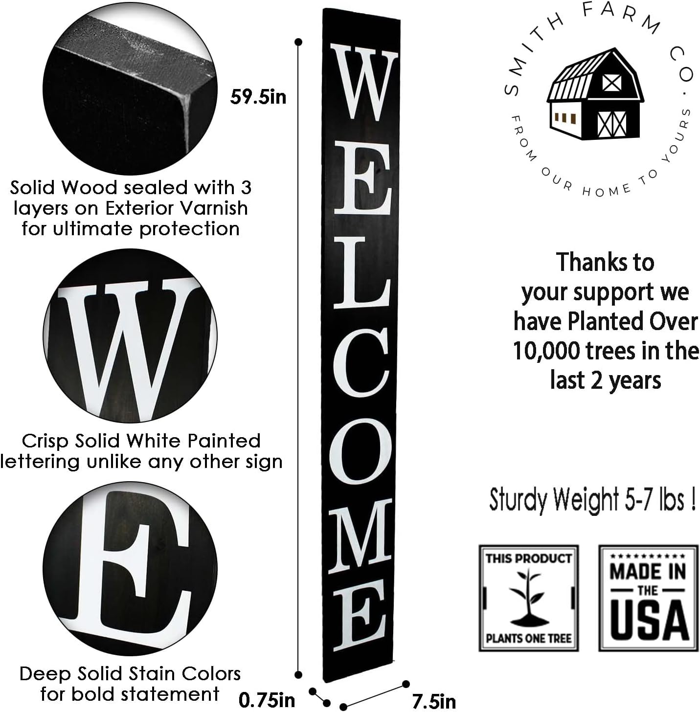 Amazon.com : Tall Outdoor Welcome Sign for Front Door, Vertical Welcome ...