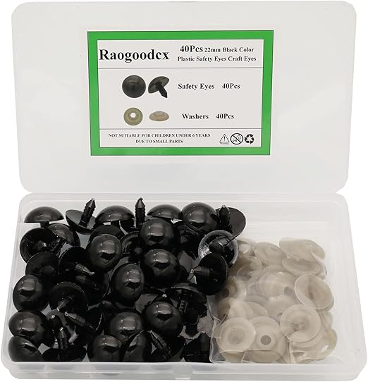 Amazon.com: 40Pcs 22mm Large Black Plastic Safety Eyes Craft Safety ...