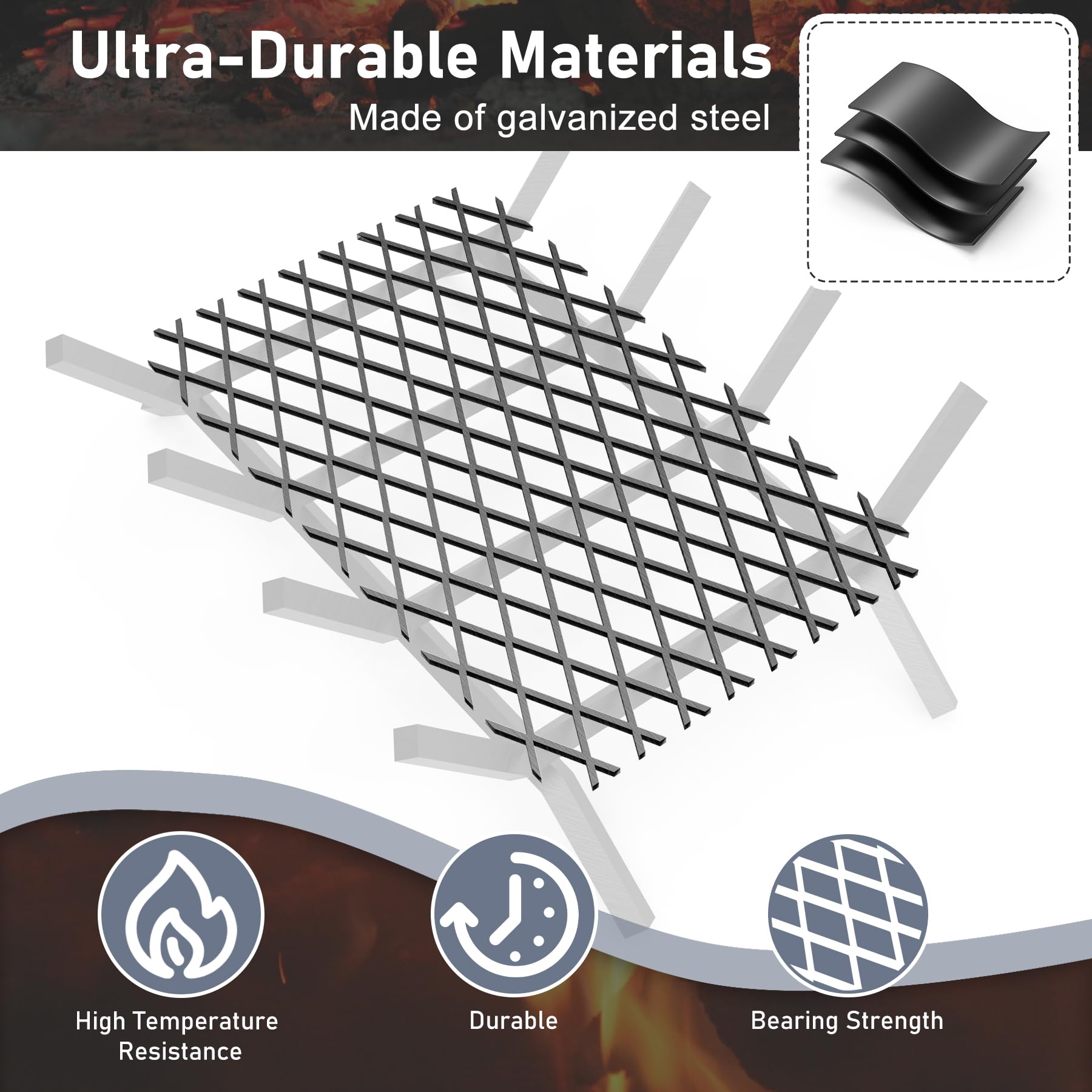 Snapklik.com : Ember Retainer For Fireplace Grates 12 X 7.5 Inch, Metal ...