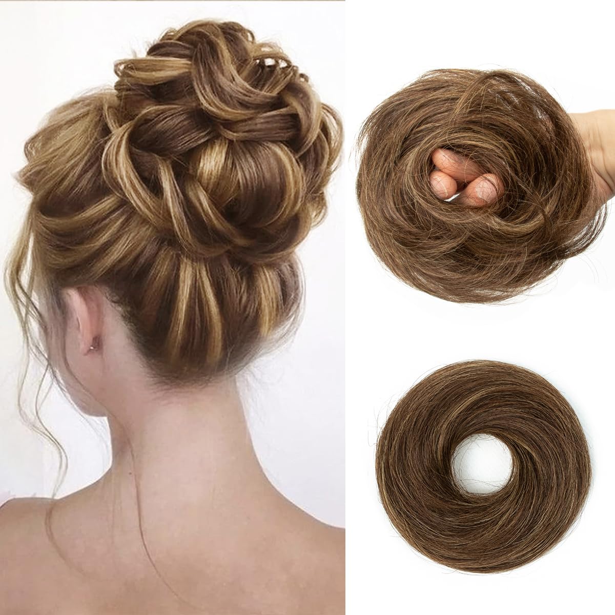 Amazon.com : isheeny Messy Bun Hair 100% Human Hair Bun Extensions ...