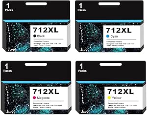 Amazon.com: Junnchee 712 Cartucho de tinta de repuesto para impresora 712 XL 712XL 3ED71A 3ED69A ...