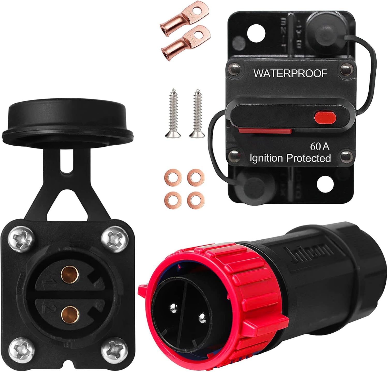 Amazon.com: GaiRen Trolling Motor Plug Receptacle Set and Circuit ...