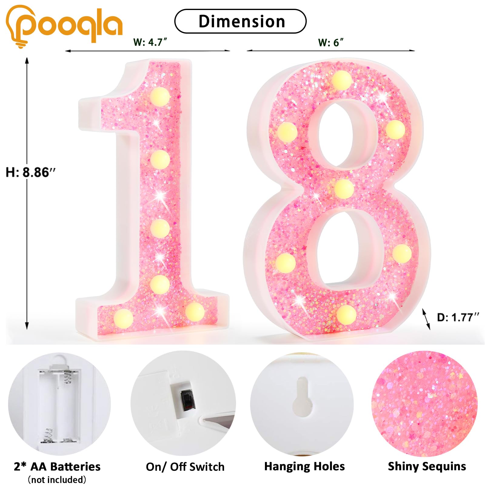 Snapklik.com : Marquee Numbers Lights For Her, Light Up Numbers Battery ...