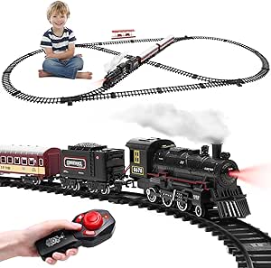 Amazon.com: Train Set for Kids,Remote Control Locomotive Engine Under ...