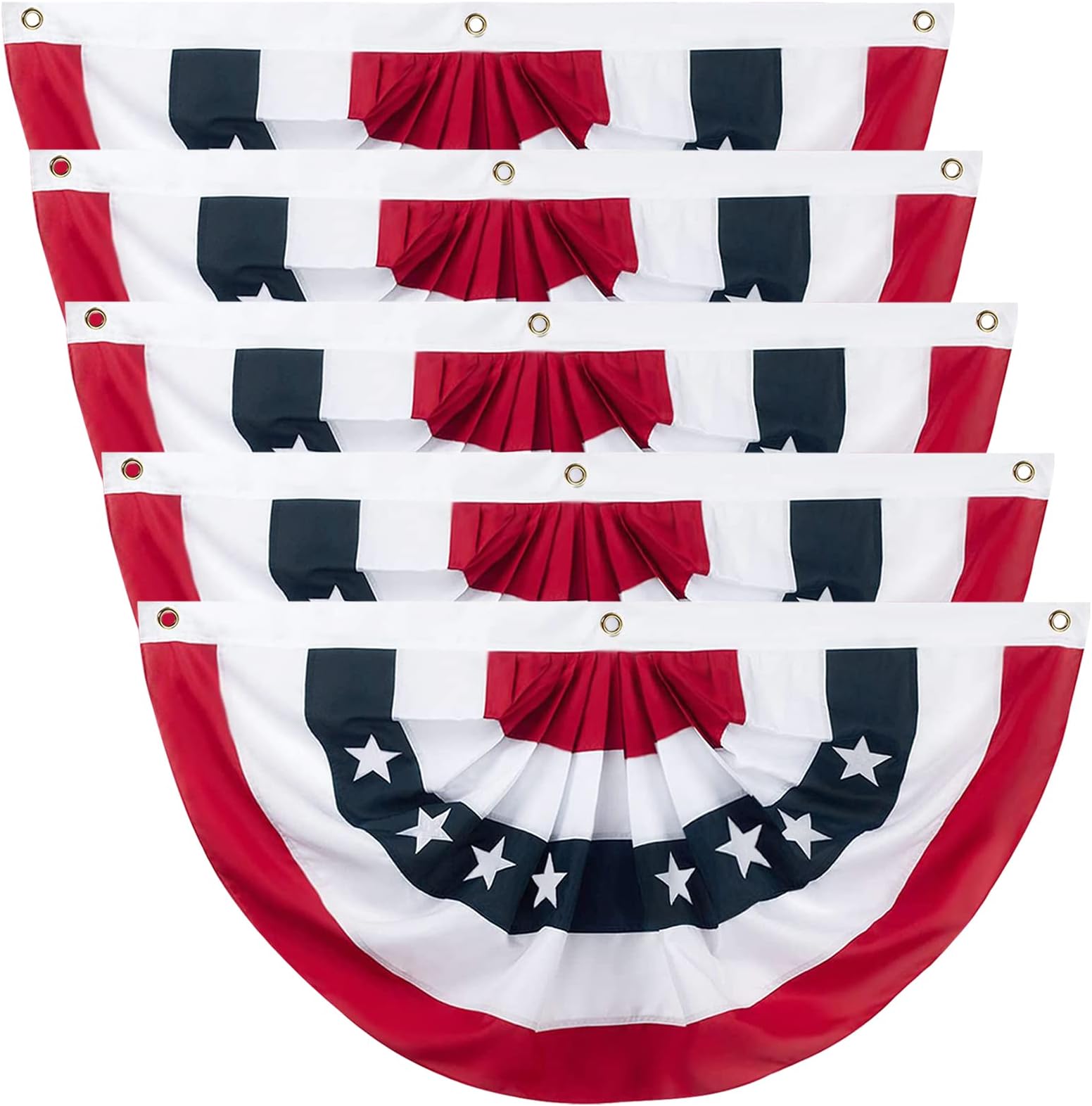 Amazon.com : 5 Pieces American Pleated Fan Flag, 3 X 1.5 Ft USA ...