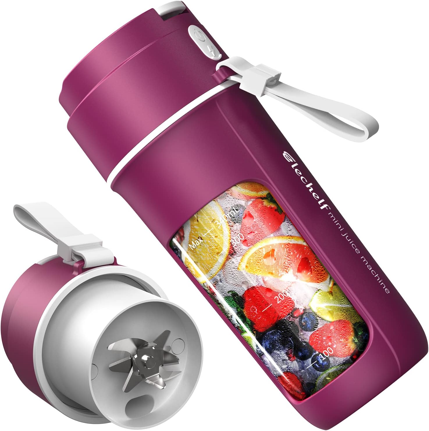 Amazon.com: Elechelf 12 oz Portable Blender, BPA-Free, Powerful 55-Watt ...