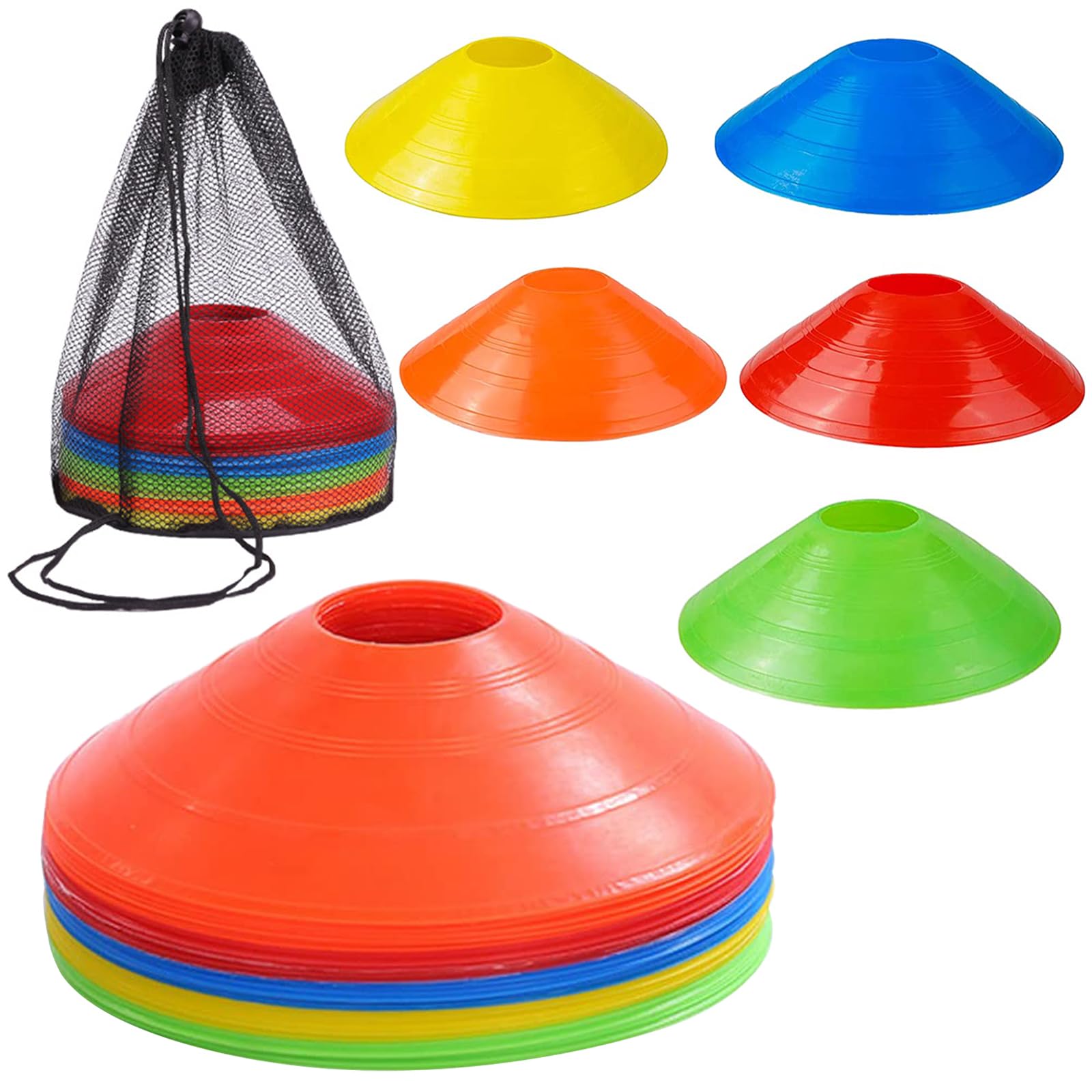 20 Pcs Agility Field Cones, Soccer Markers Disc with Net Bag, Pro Disc ...