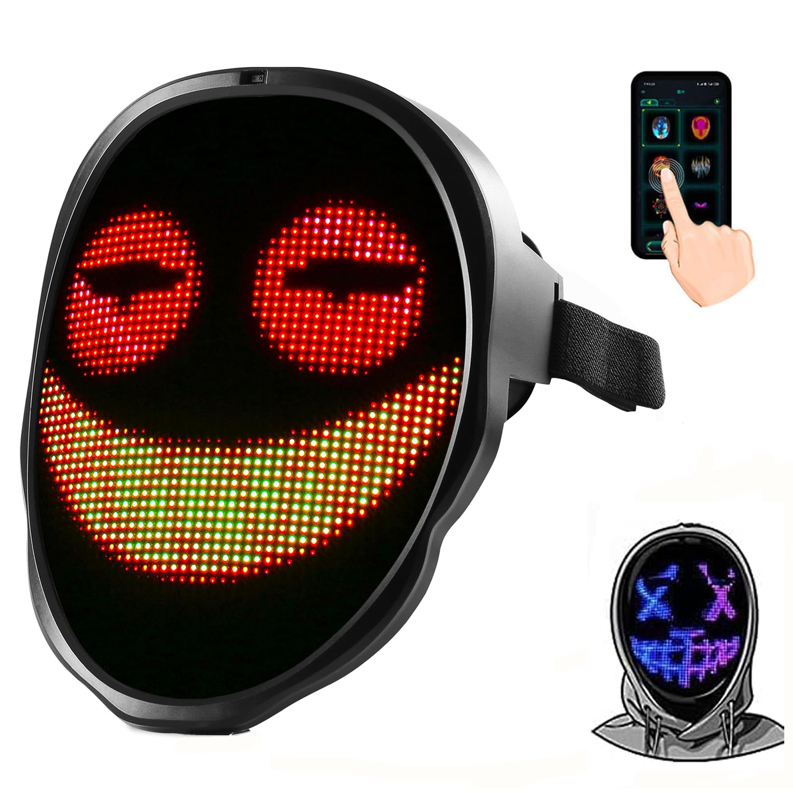 Amazon.com: Funle Led Mask with App Controlled,Programmable LED ...