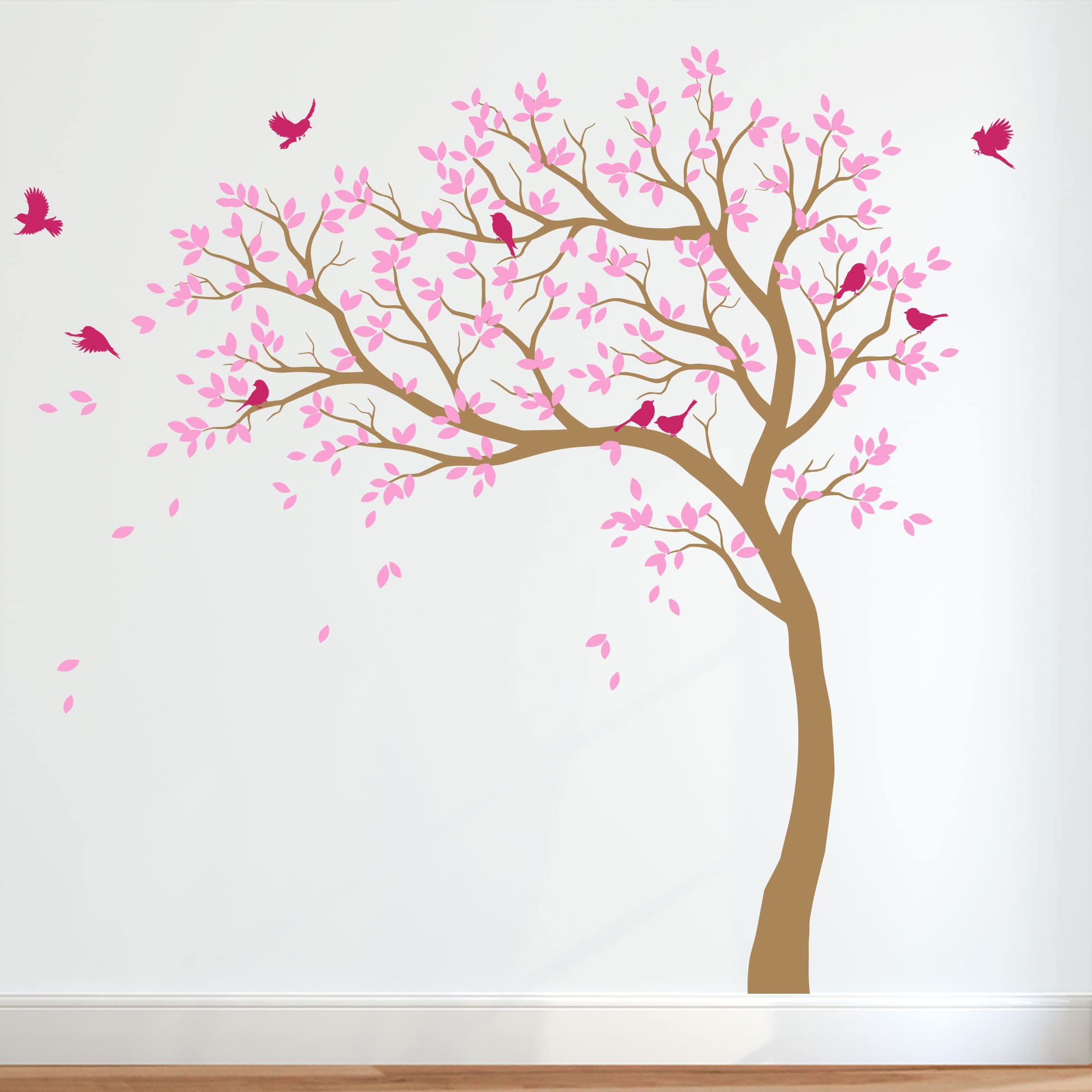 Amazon.com: Large Tree Wall Decals Nursery Tree Stickers with Birds ...