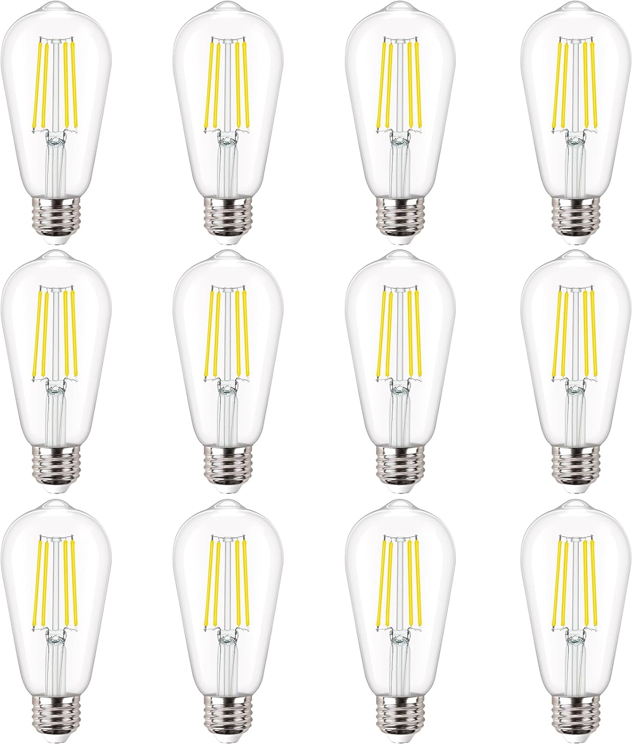 suchot Vintage LED Edison Bulbs, Dimmable 60W Equivalent 800 lumens, 6W ...