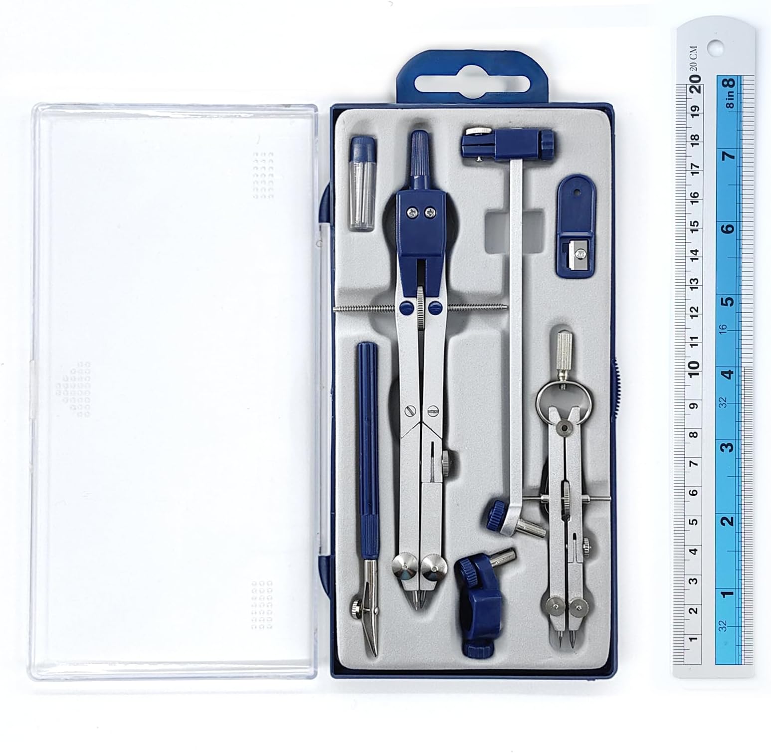 Amazon.com : Metal Compass and Ruler Geometry Set,Drawing Compass ...