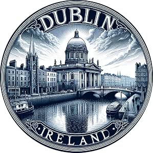 Amazon.com: Dublin Ireland Souvenir Die-Cut Flat Decorative Flat Magnet ...