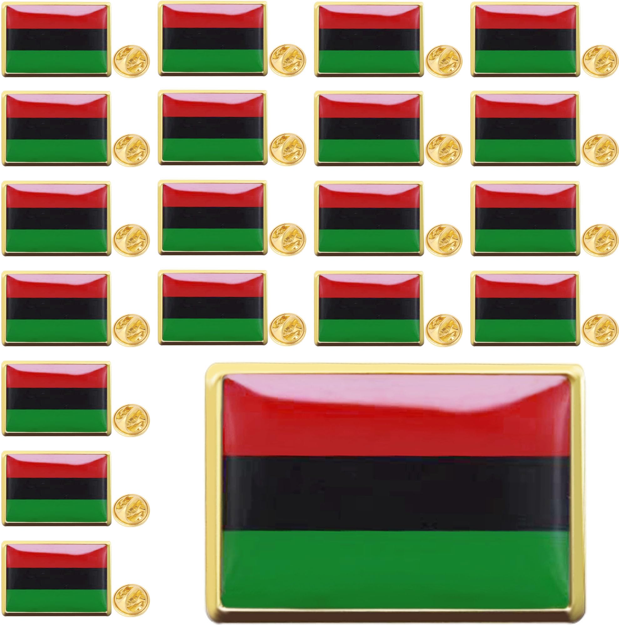 Pan African Flag 50 Set Juneteenth Lapel Pins Bulk - Pins With Cards ...