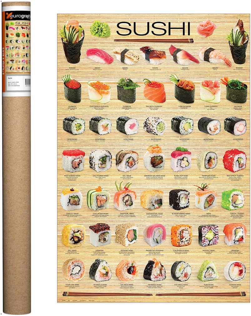 Amazon.com: EuroGraphics Sushi Poster, 36 x 24 inch: Posters & Prints