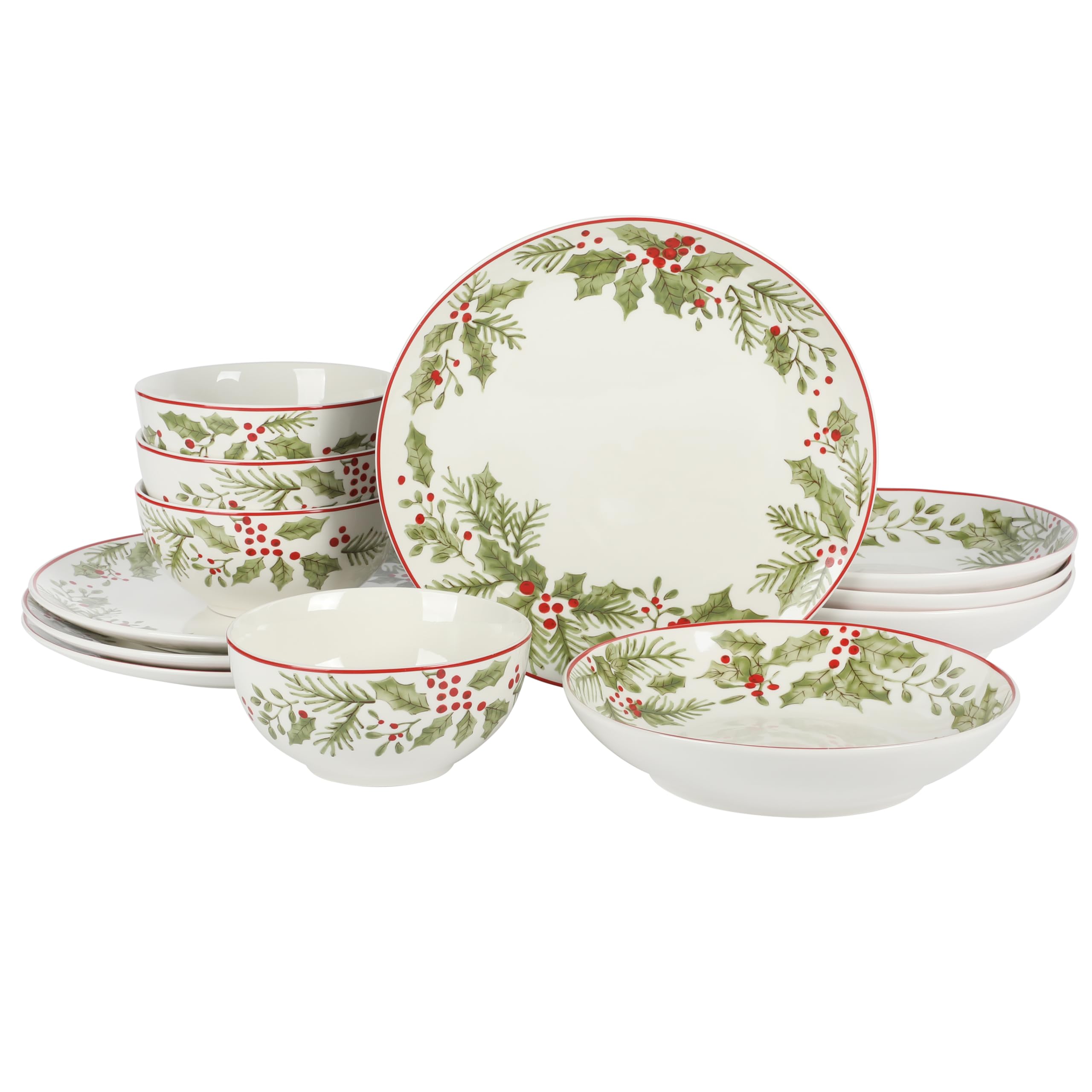 Gibson Home - Juego de vajilla de porcelana decorada con bayas festivas ...