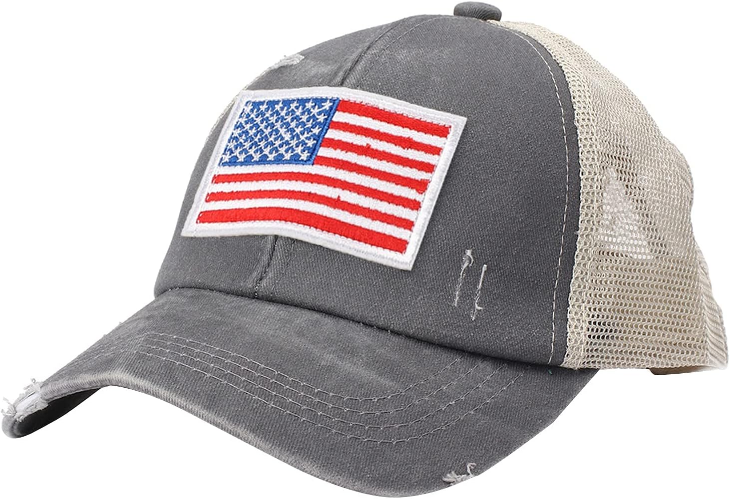 Hemlock American Flag Hat Unisex Baseball Caps Flag Embroidery Mesh Hat ...