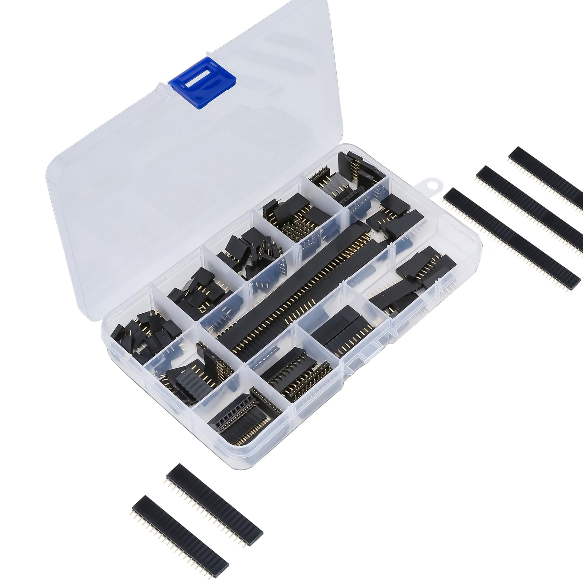 Snapklik.com : 155Pcs 2.54mm Straight Single Row PCB Board Female Pin ...