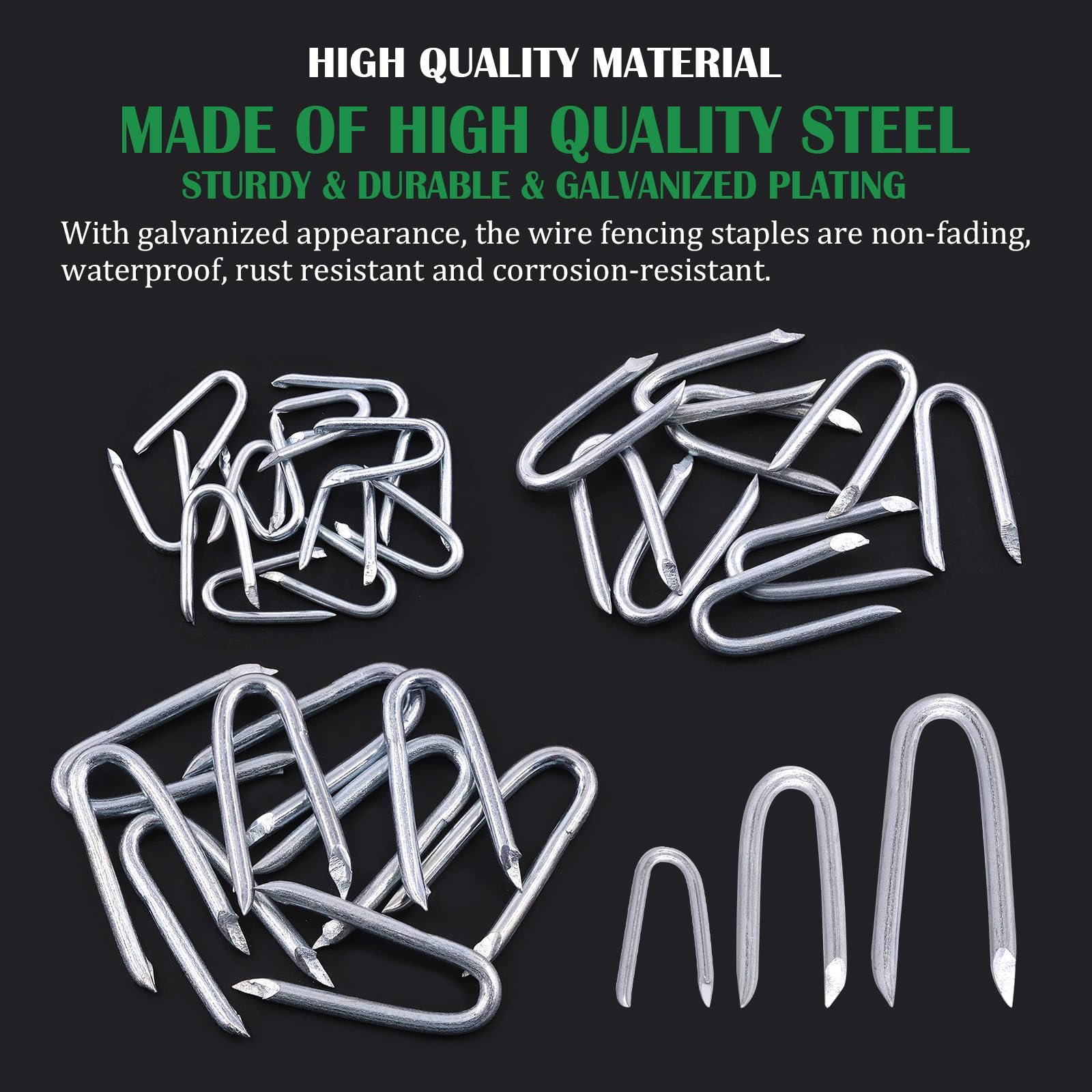 Snapklik.com : Keadic 151Pcs Galvanized Steel Wire Fencing Staples ...