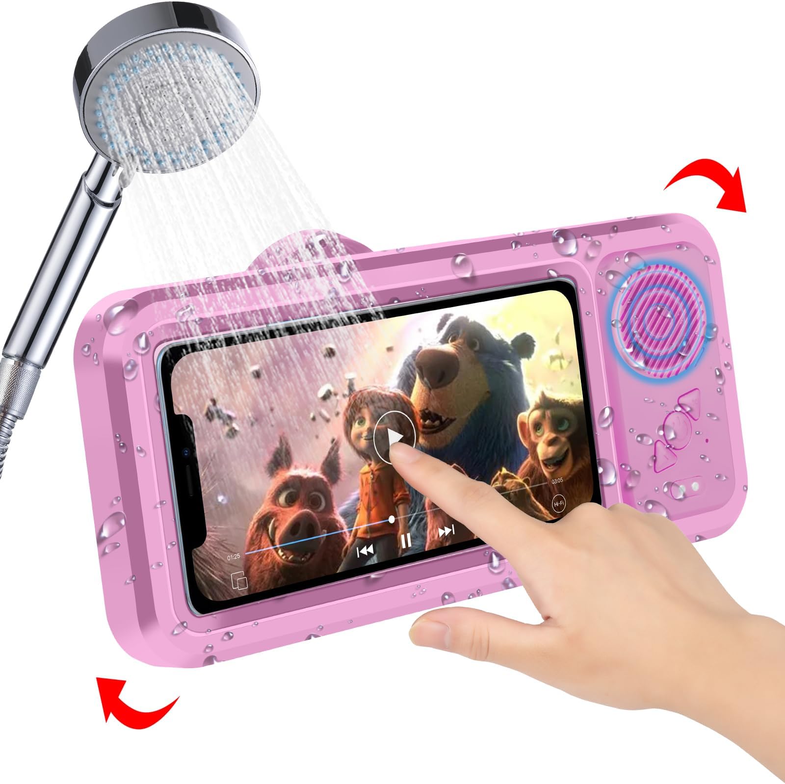 Amazon.com: Fanlory Shower Phone Holder with Wireless Bluetooth Speaker ...