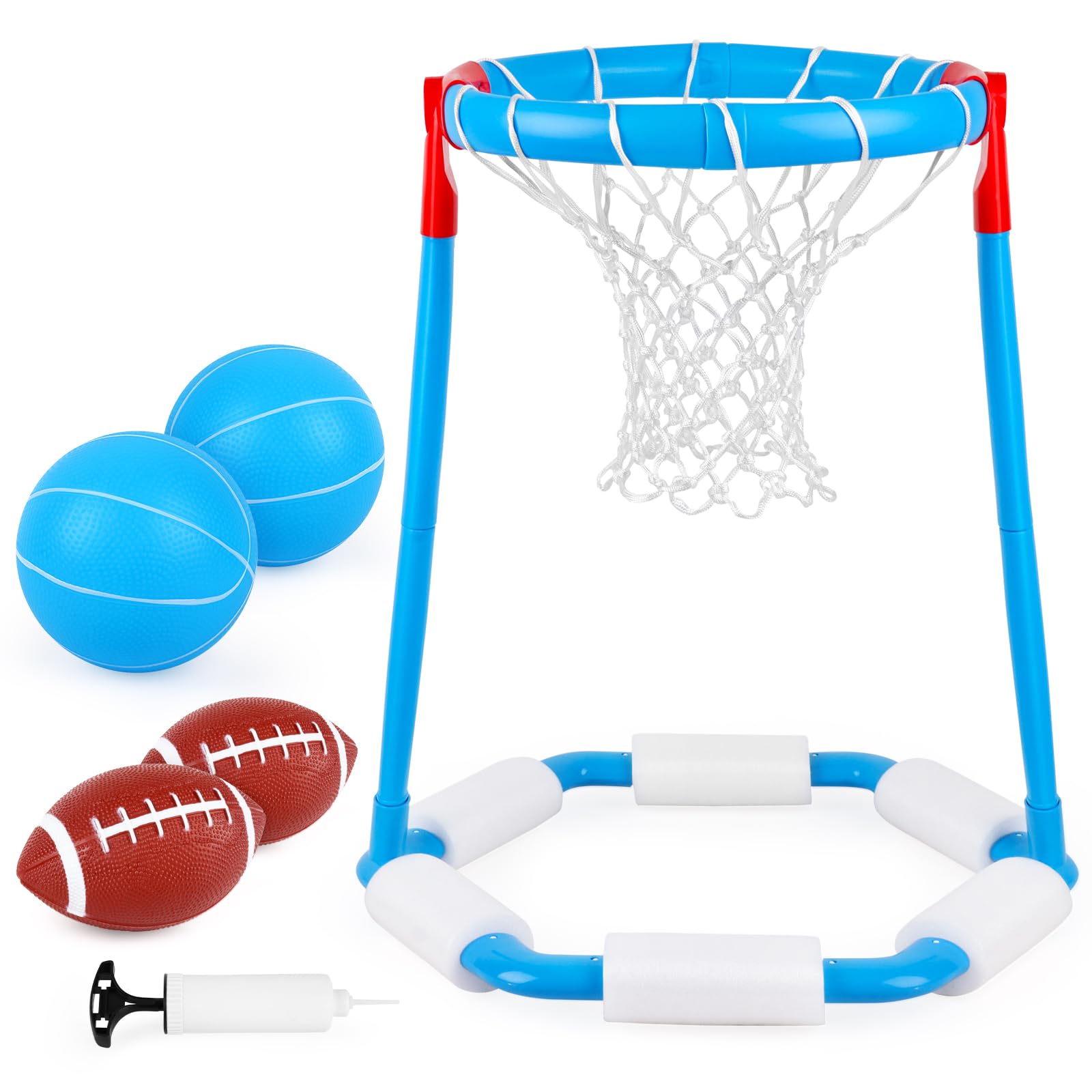 Pool Basketball Toys Set, Floating Basketball Hoop for Pool Game ...