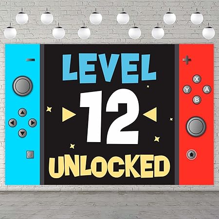 HAMIGAR 6x4ft Happy 12th Birthday Baner Backdrop - Level 12 Unlocked ...